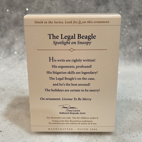 Hallmark | Holiday | The Legal Beagle Spotlight On Snoopy Ornament B4 ...